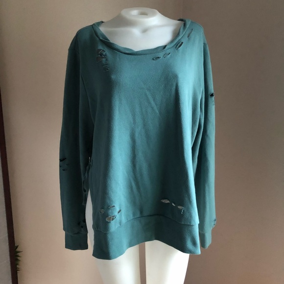 Tops | Distressed Sweatshirt Top | Poshmark